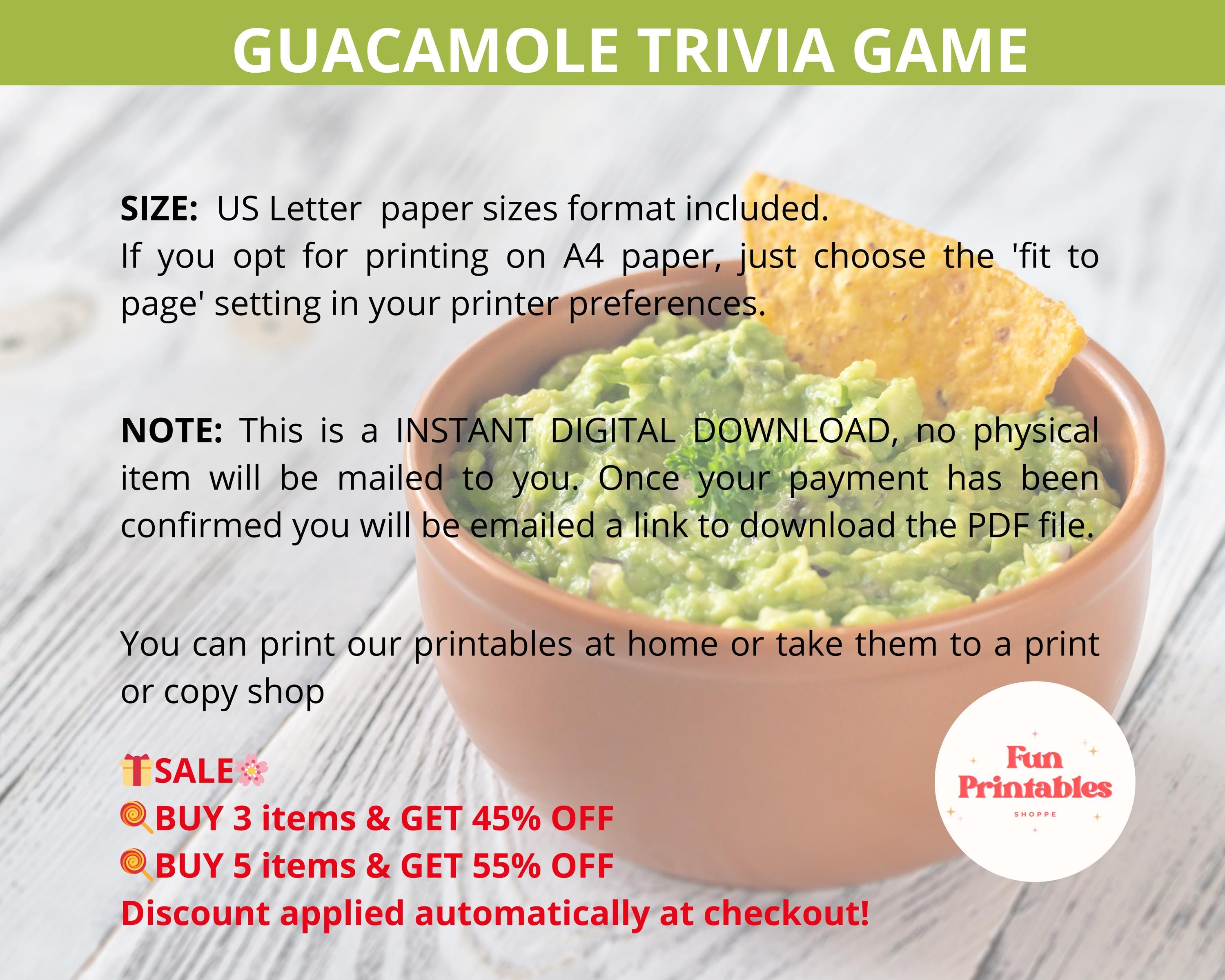 Mexican Food Trivia,mexican Party Game,fiesta Trivia Games,taco Party ...