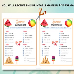 Summer Scavenger Hunt Game,scavenger Treasure Hunt Party Game ...
