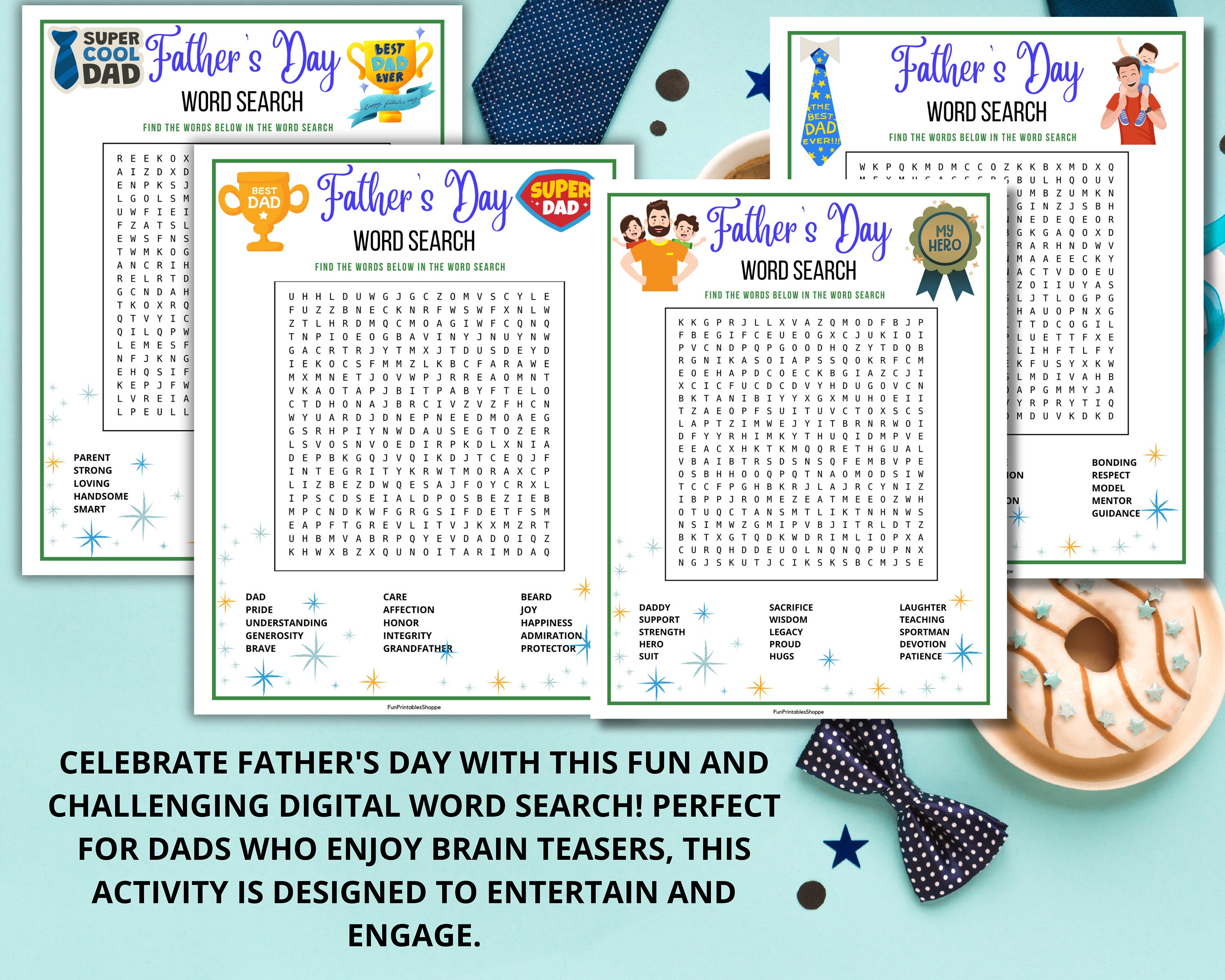 Father's Day Word Search Game,dad Word Search Puzzle,fathers Day Game ...