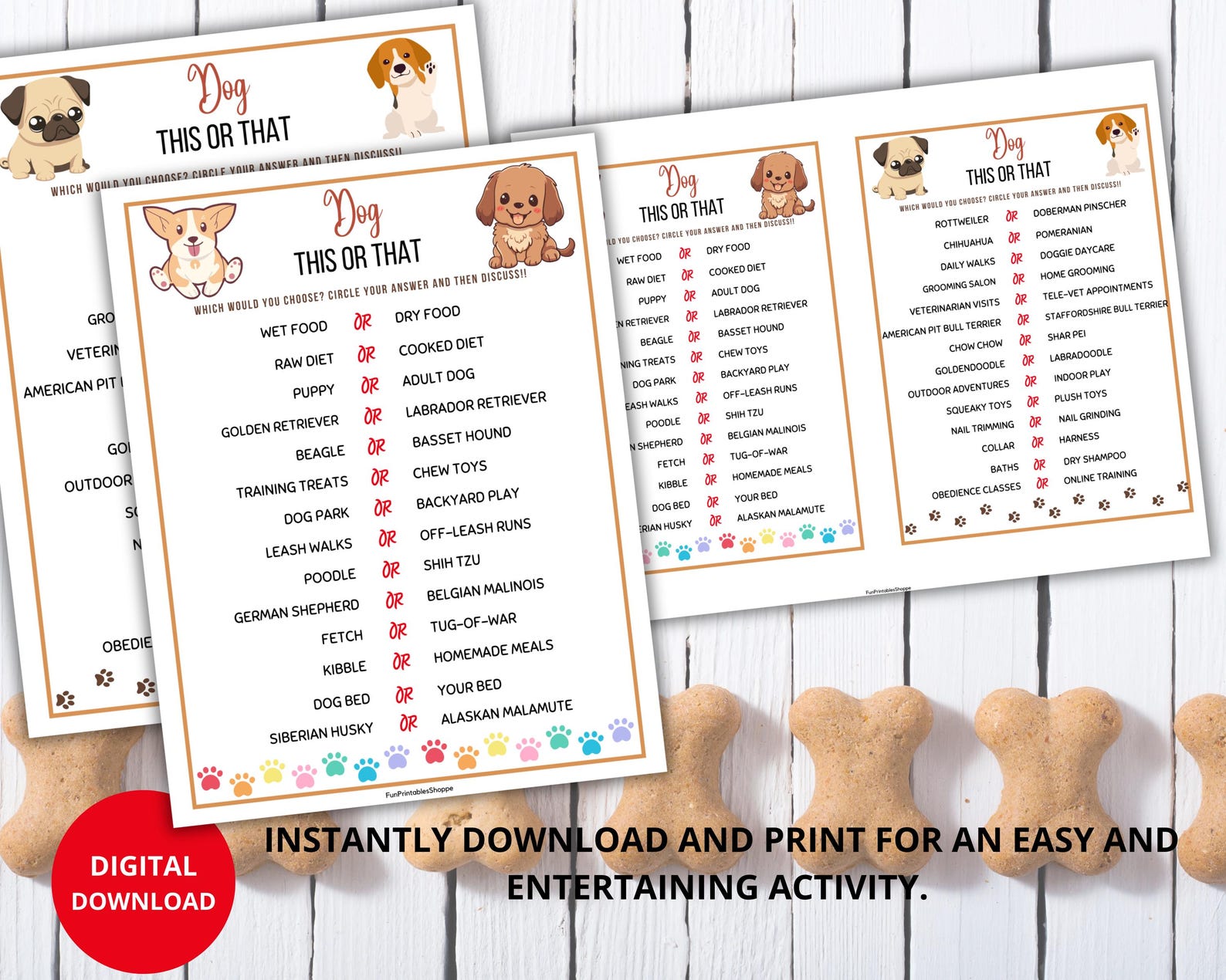 Dog This or That,dog Party Games,dog Activity,fun Pets Games,dog ...