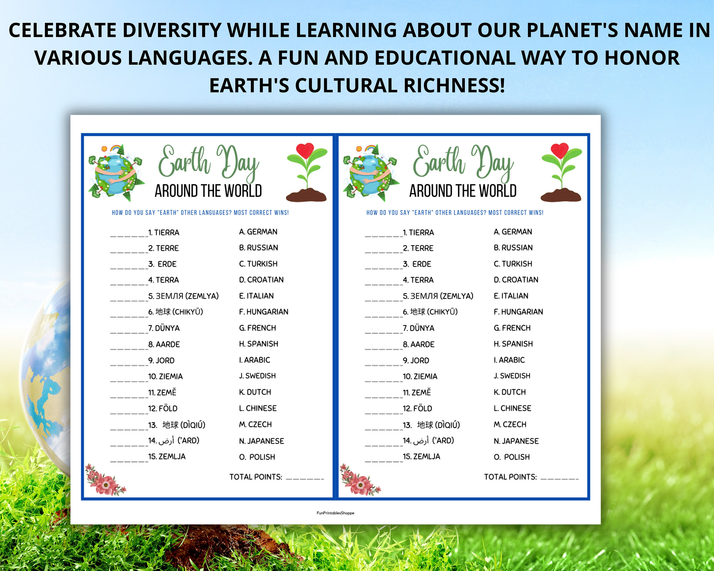 Earth Day Around the World,earth Day Activity,games Bundle,earth Day ...