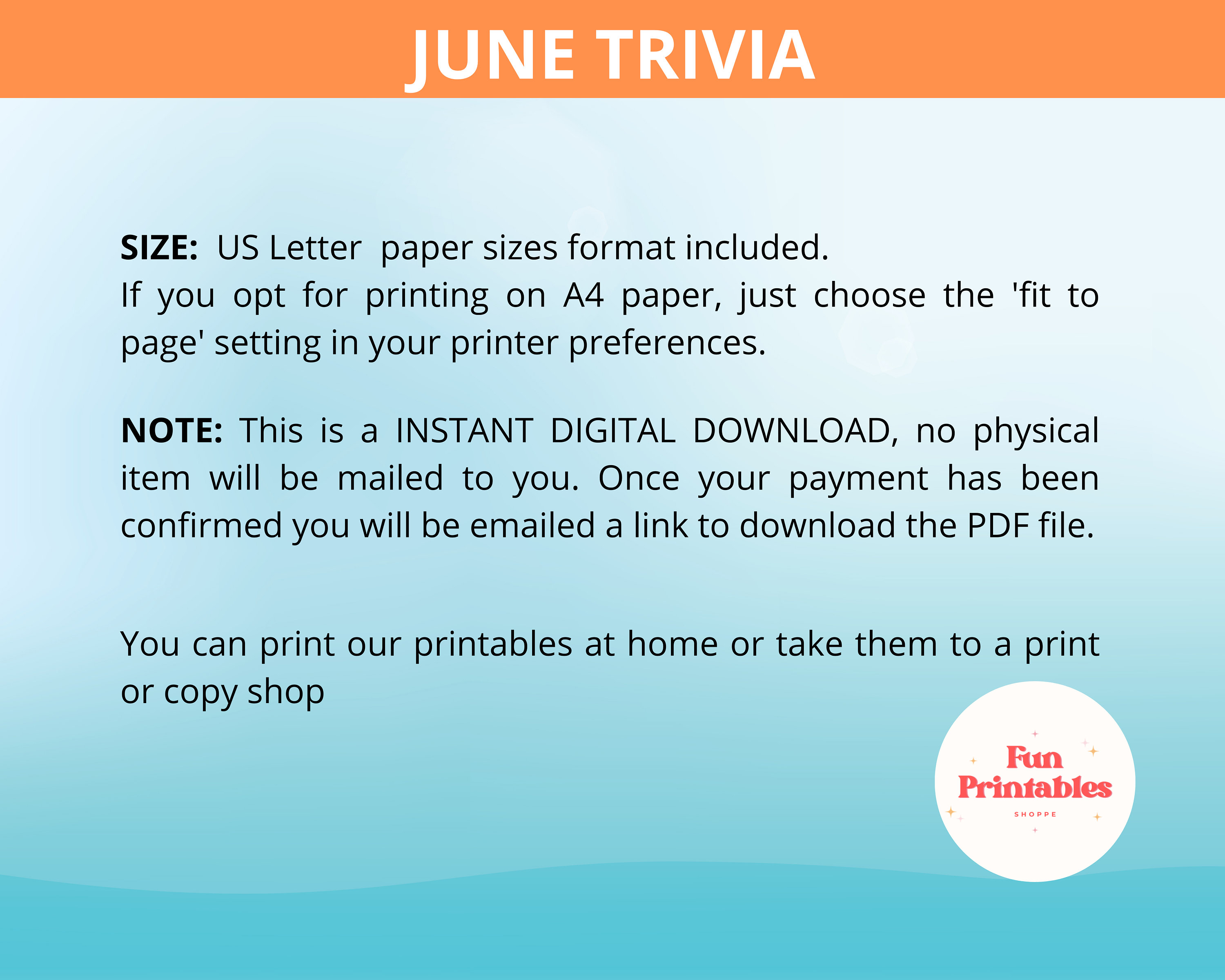 June Trivia Game,summer Trivia Quiz,summer Party Games,summer Trivia ...