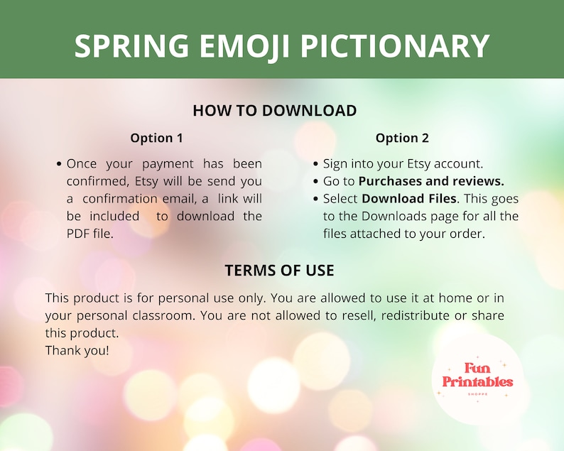 Spring Emoji Game, Spring Party Game, Spring Season Game,family Game ...