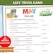 May Trivia Game,month Party Games,may Quiz Question,monthly Trivia Quiz ...
