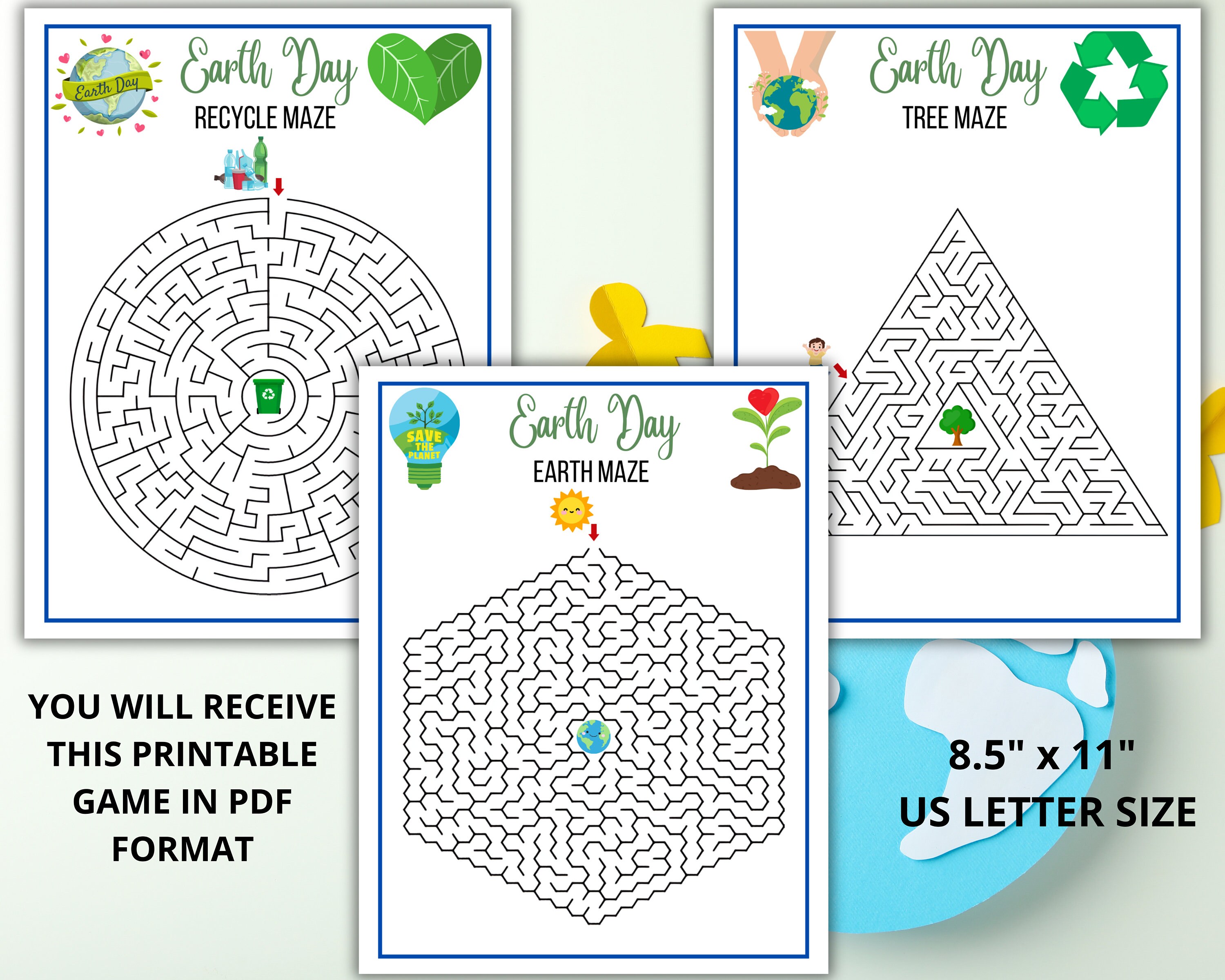 Earth Day Maze Printable,earth Day Games,earth Day Activities,indoor ...