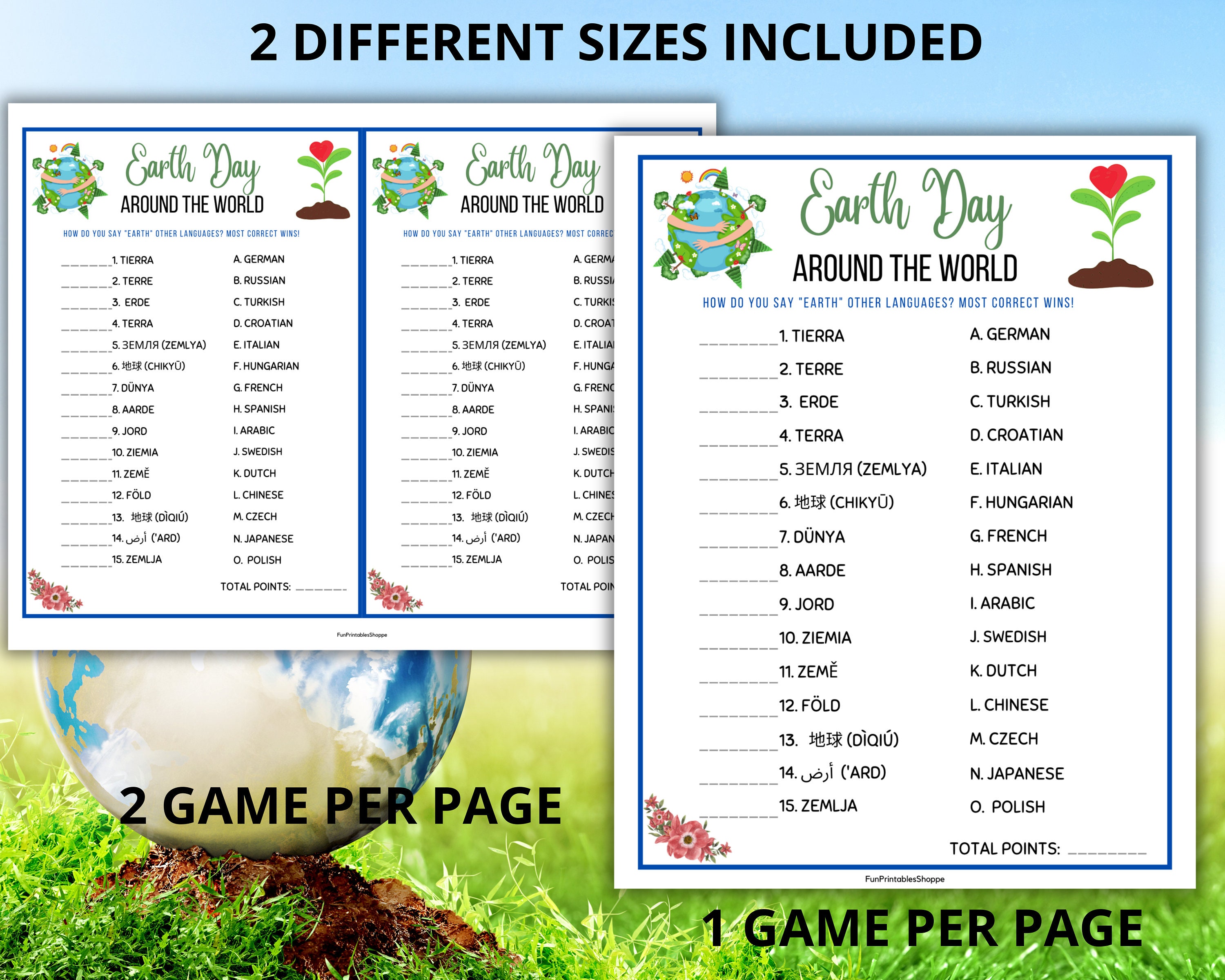 Earth Day Around the World,earth Day Activity,games Bundle,earth Day ...