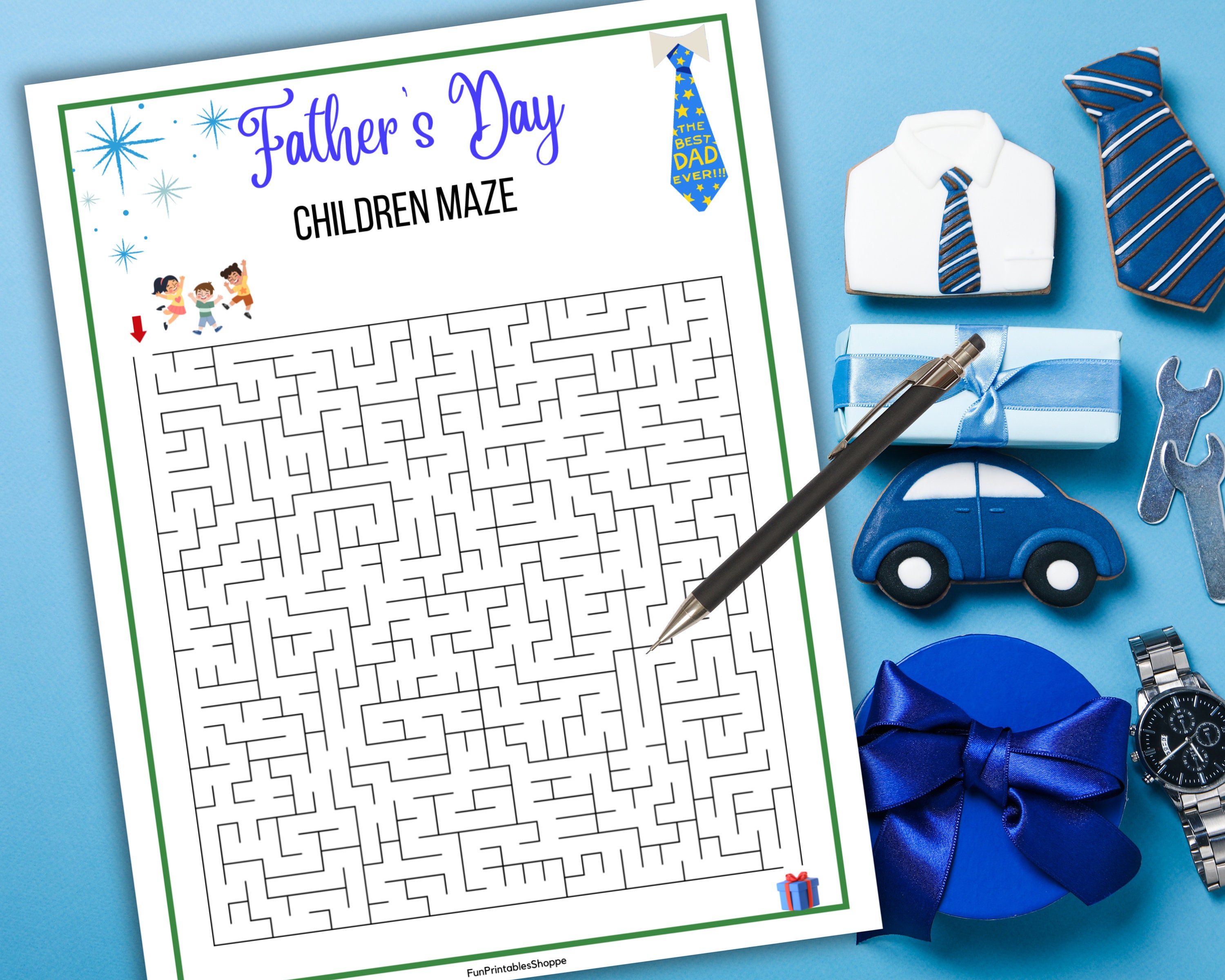 Fathers Day Maze, Father's Day Games, Maze for Kids,indoor Games,party ...