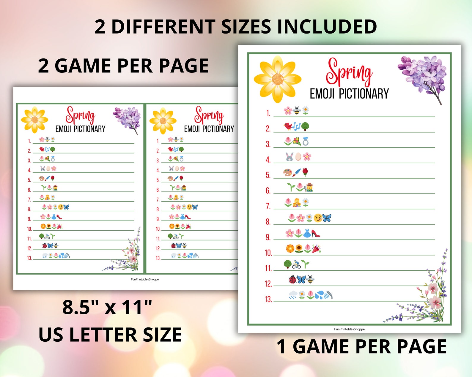 Spring Emoji Game, Spring Party Game, Spring Season Game,family Game ...