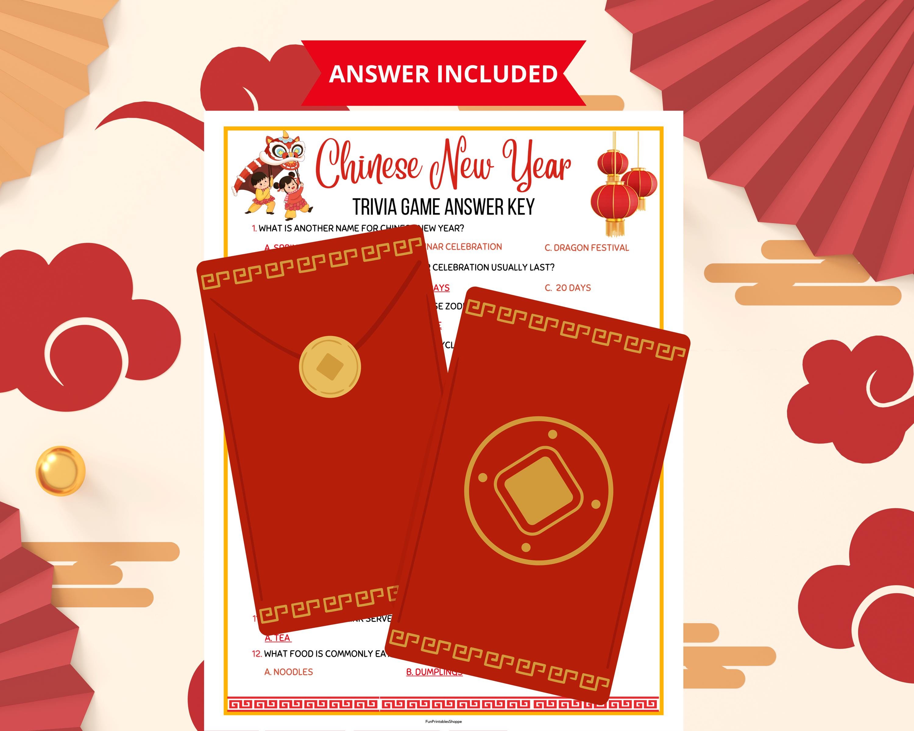 Chinese New Year Trivia,lunar New Year Activity,cny Quiz Game,chinese ...