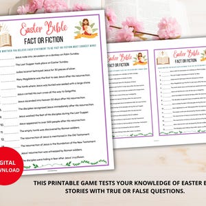 Easter Bible Fact or Fiction Game,easter Bible Quiz,easter Story Game ...