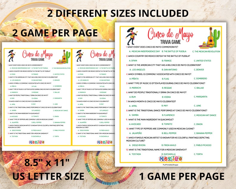 Cinco De Mayo Trivia Game,cinco De Mayo Trivia Questions,cinco De Mayo ...