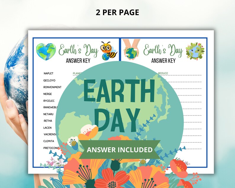 Earth Day Word Scramble Game, Earth Day Activity,spring Games ...