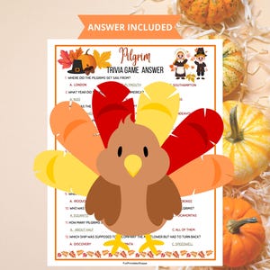 Thanksgiving Trivia Game,pilgrim Trivia Quiz,friendsgiving Games ...