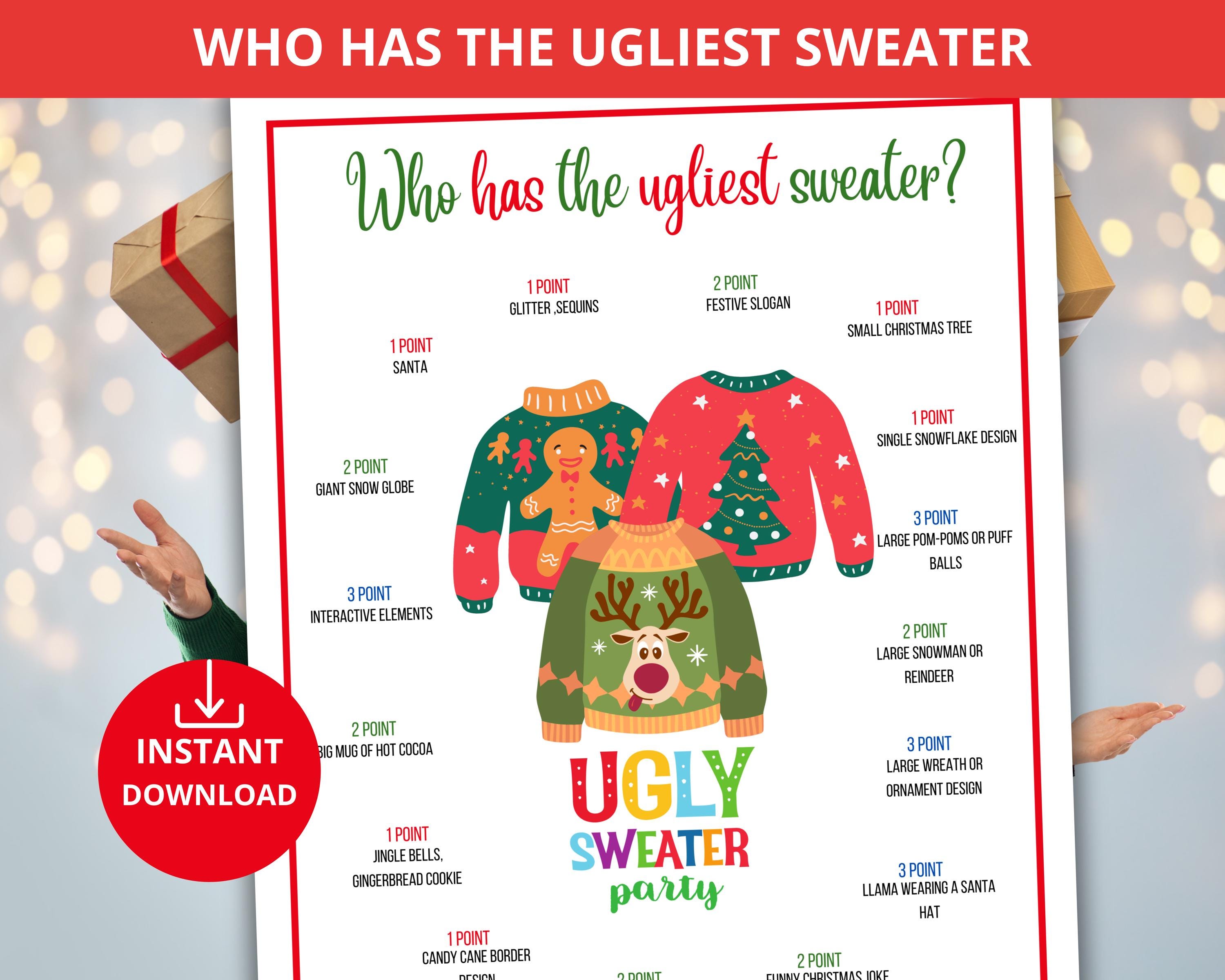 Who Has the Ugliest Sweater,christmas Ugly Sweater,xmas Icebreaker ...