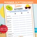 Summer Scattergories Game,summer Family Reunion,summer Fun Game,summer ...
