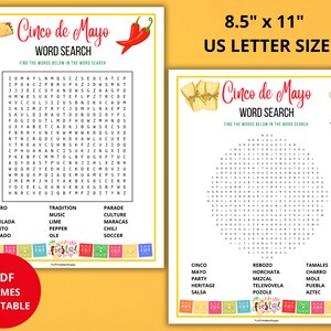 Cinco De Mayo Word Search,cinco De Mayo Games,cinco De Mayo Activities ...