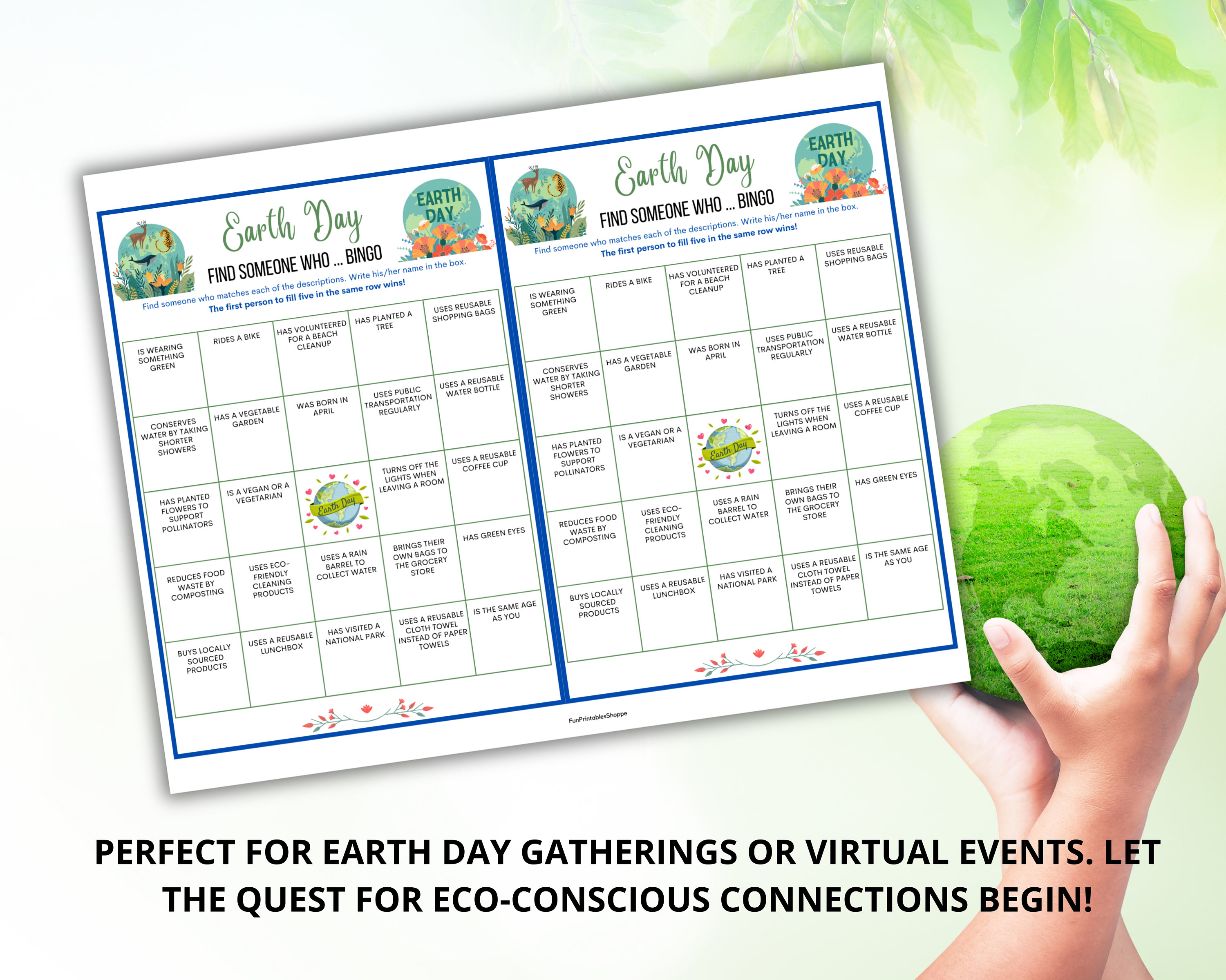 Earth Day Find Someone Who,earth Day Bingo Game,find the Guest,earth ...
