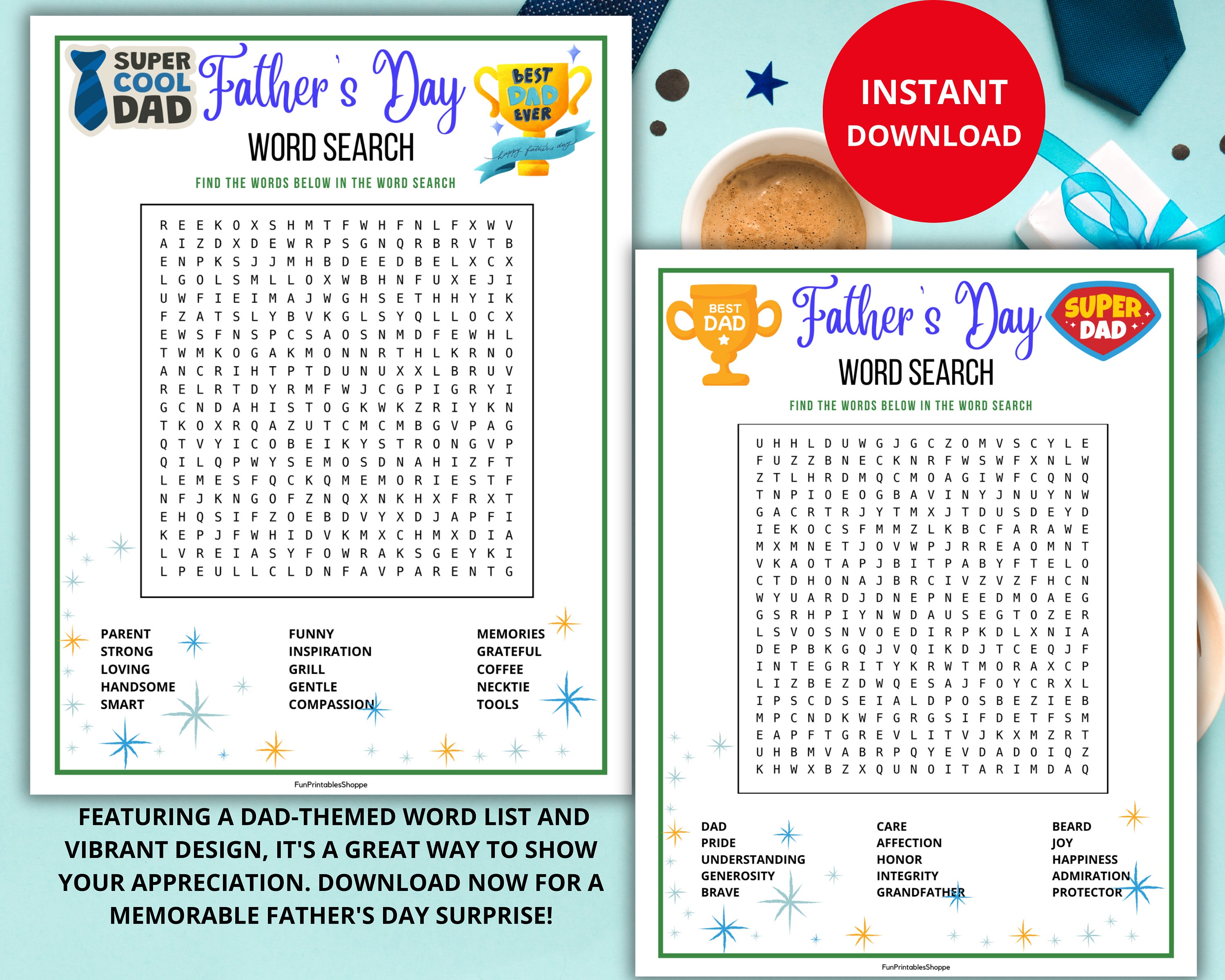 Father's Day Word Search Game,dad Word Search Puzzle,fathers Day Game ...