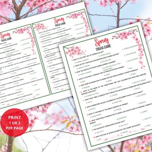 Spring Trivia Game, Fun Spring Questions, Spring Activity for Kids ...