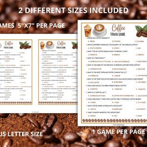 Coffee Trivia Game,coffee Shop Game,coffee Quiz,coffee Lover Game ...