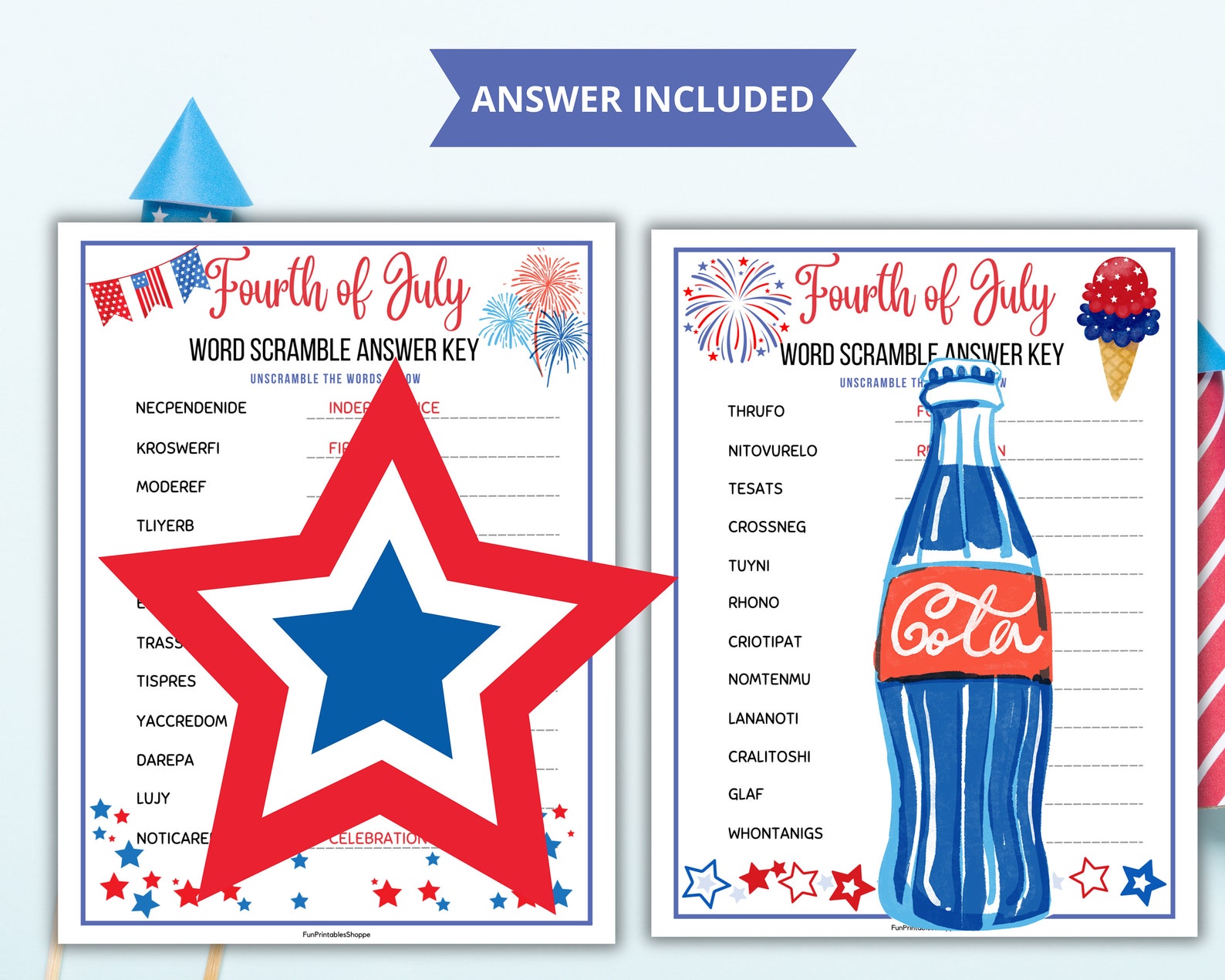 4th of July Word Scramble,4th of July Word Search,4th of July ...
