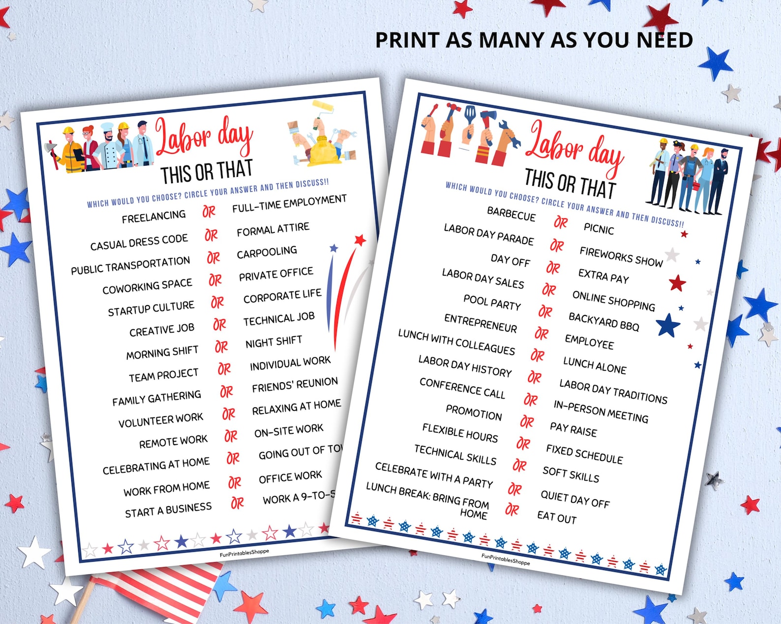 Labor Day This or That,labor Day Party Games,labor Day Activity,labor ...