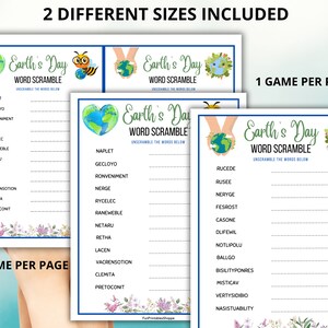 Earth Day Word Scramble Game, Earth Day Activity,spring Games ...