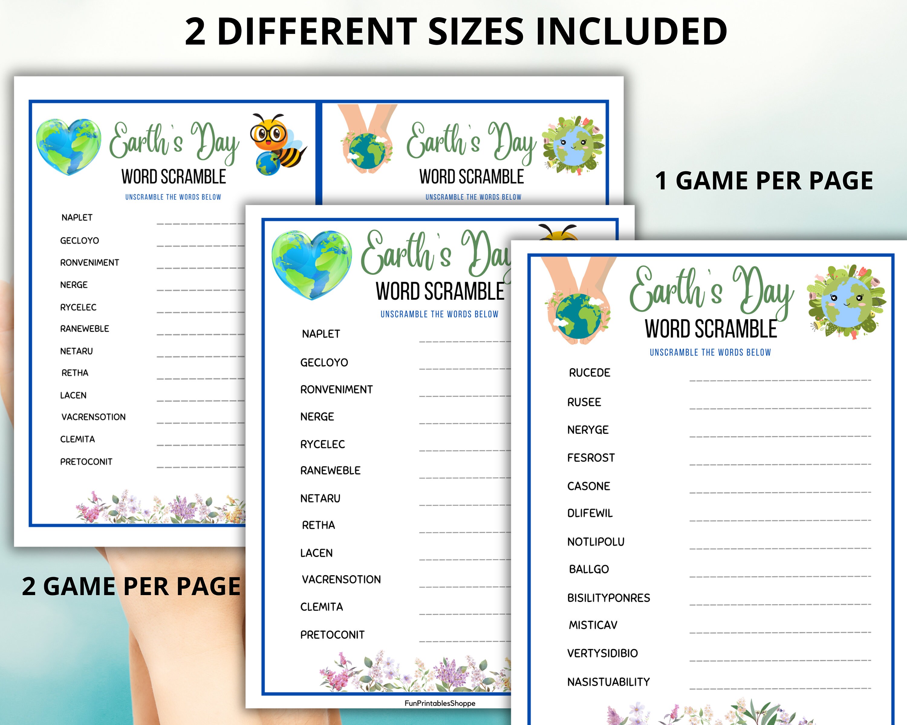 Earth Day Word Scramble Game, Earth Day Activity,spring Games ...