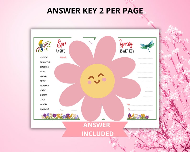 Spring Word Scramble, Springtime Games,spring Activities for Kids, Word ...