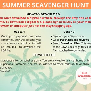 Summer Scavenger Hunt Game,scavenger Treasure Hunt Party Game ...