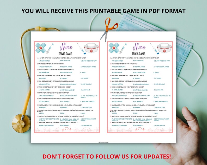 Nurse Trivia Game,nurse Quiz,nurse Appreciation Game,healthcare Trivia ...