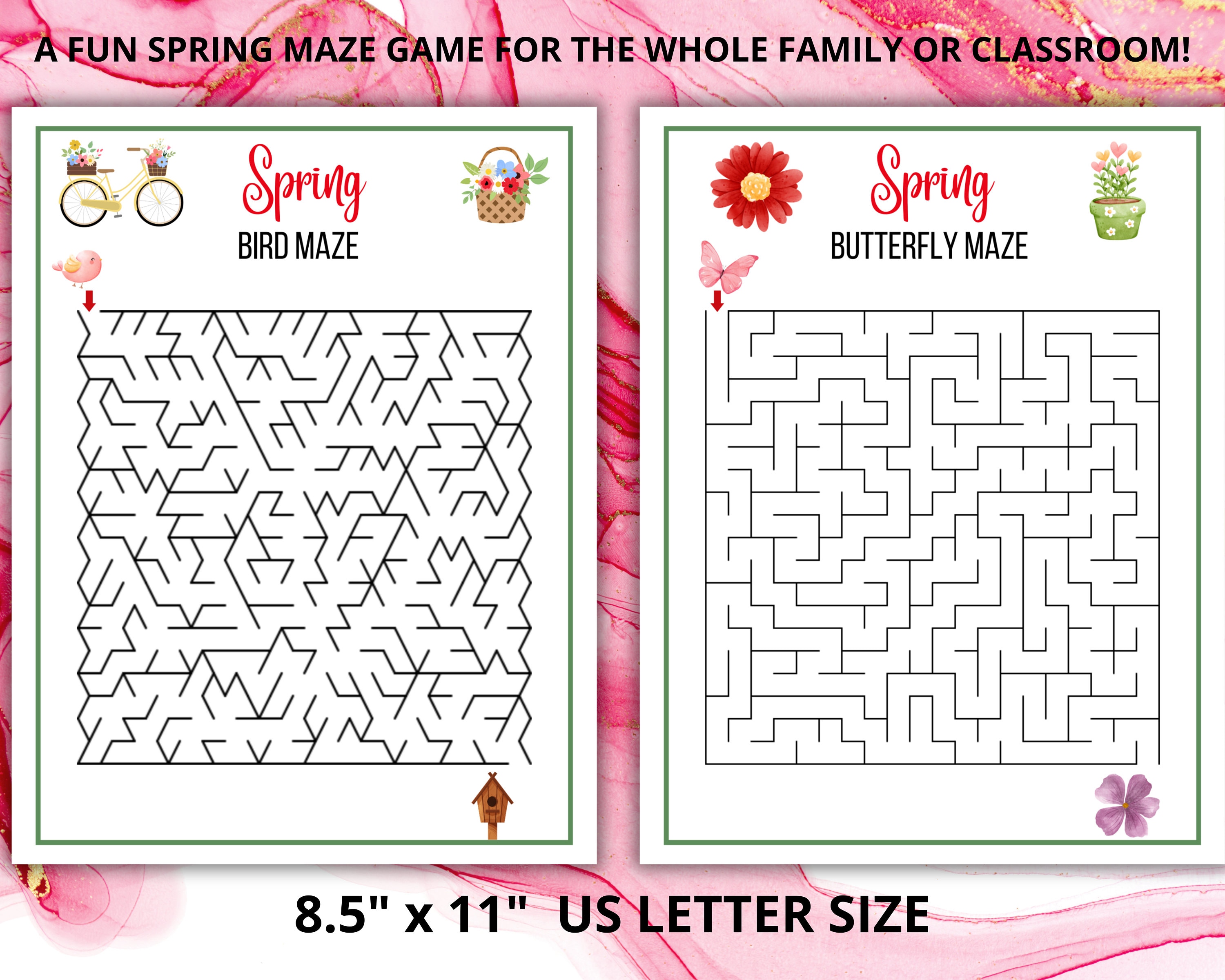 Spring Maze Printable, Spring Games, Spring Activities for Kids,indoor ...