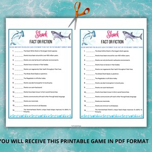 Shark Fact or Fiction,shark Trivia Game,summertime Game,beach Games ...