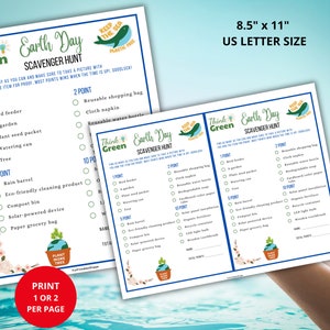 Earth Day Scavenger Hunt Game,spring Games,earth Day Activities, Adults ...