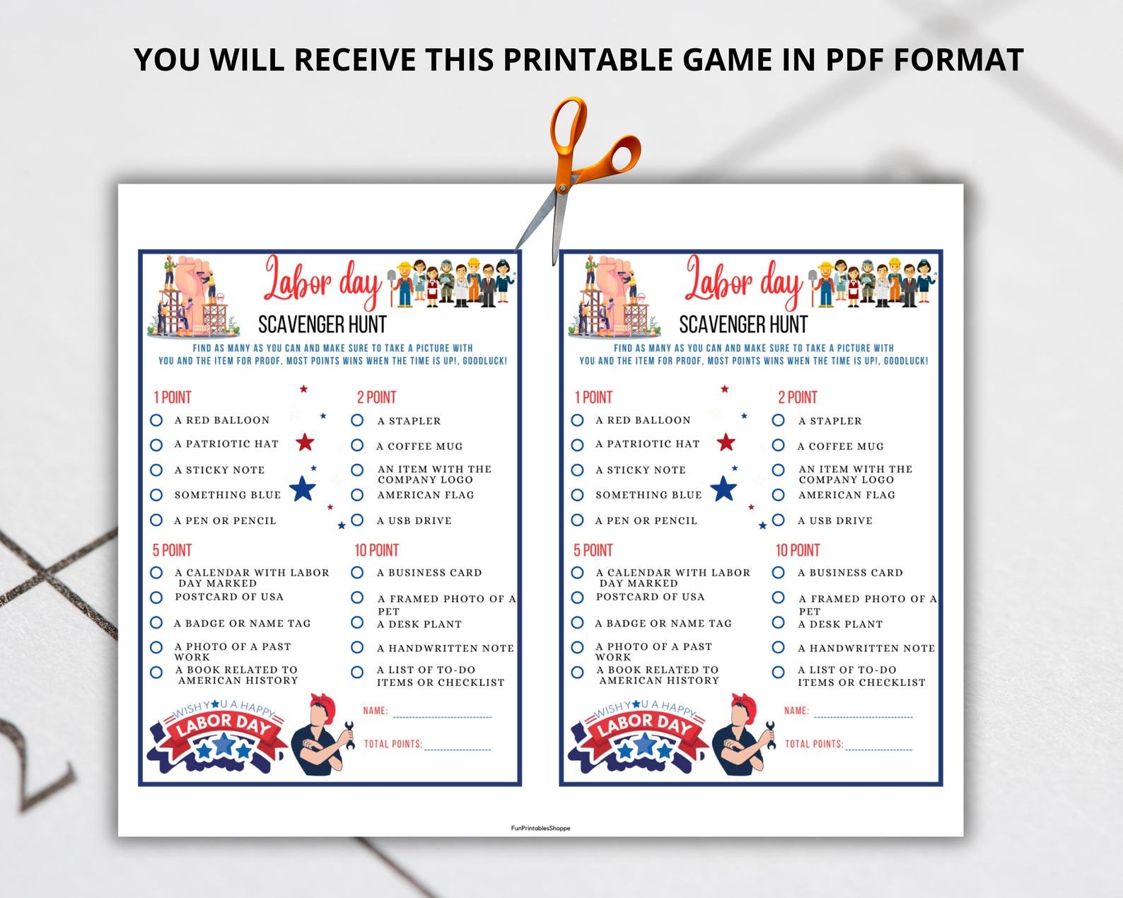 Labor Day Scavenger Hunt,labor Day Treasure Hunt,america Scavenger Hunt ...