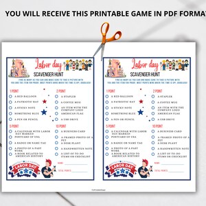 Labor Day Scavenger Hunt,labor Day Treasure Hunt,america Scavenger Hunt ...