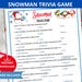 Winter Trivia Game,snowman Trivia,winter Quiz,snow Questions,winter ...