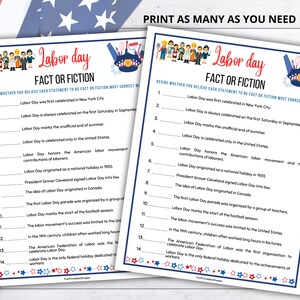 Labor Day Fact or Fiction,labor Day Trivia,american Trivia,trivia ...
