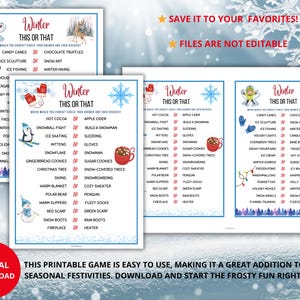 Winter This or That Game,winter Would You Rather Game,wintertime ...