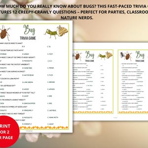 Bug Trivia Game,insect Trivia,insect Quiz,nature Trivia,animal Nature ...