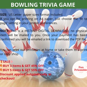 Bowling Trivia Game,sports Trivia,bowling Party,sports Quiz,bowling ...