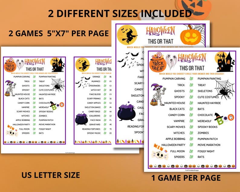 Halloween Would You Rather,halloween This or That Game,halloween Party ...