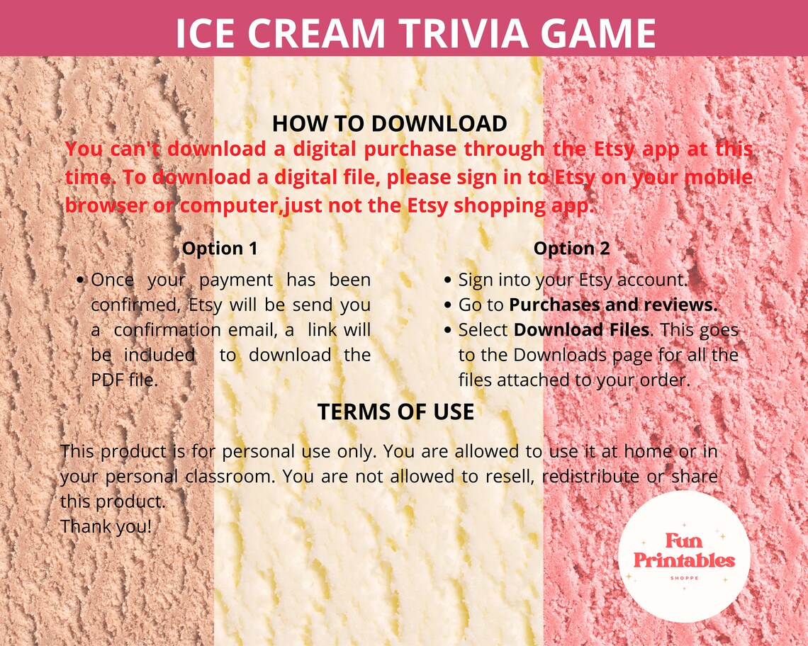 Ice Cream Trivia Game,ice Cream Trivia Quiz,ice Cream Party Games ...