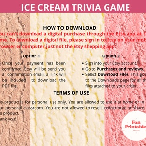 Ice Cream Trivia Game,ice Cream Trivia Quiz,ice Cream Party Games ...
