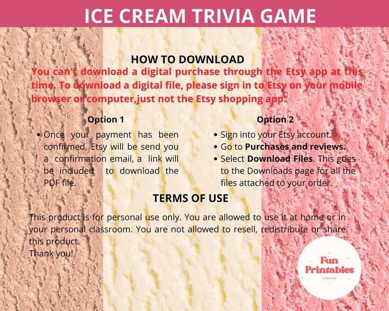 Ice Cream Trivia Game,ice Cream Trivia Quiz,ice Cream Party Games ...