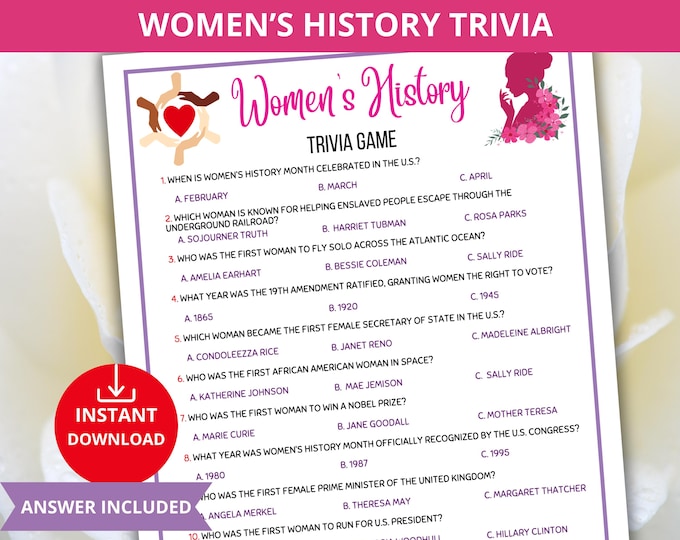Women's History Month Trivia,international Women's Day Games,famous ...