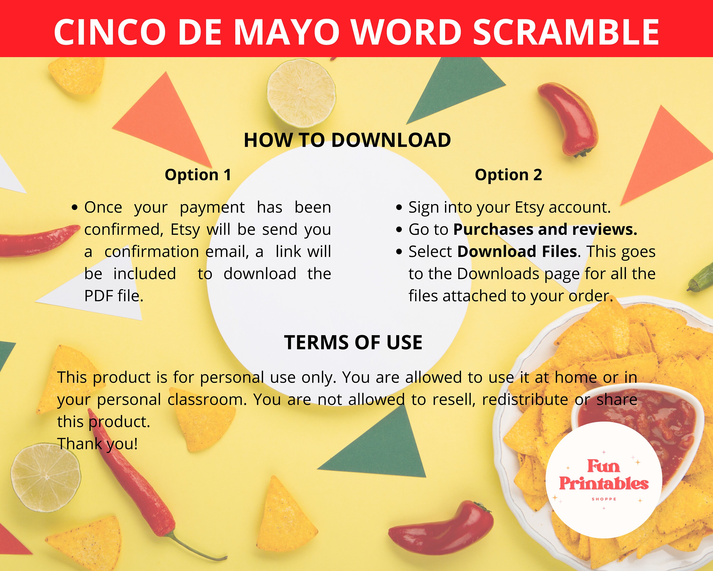 Cinco De Mayo Word Scramble Game, Word Game,mexican Party Games,cinco ...