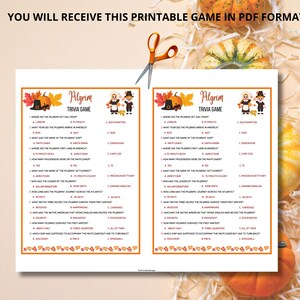 Thanksgiving Trivia Game,pilgrim Trivia Quiz,friendsgiving Games ...