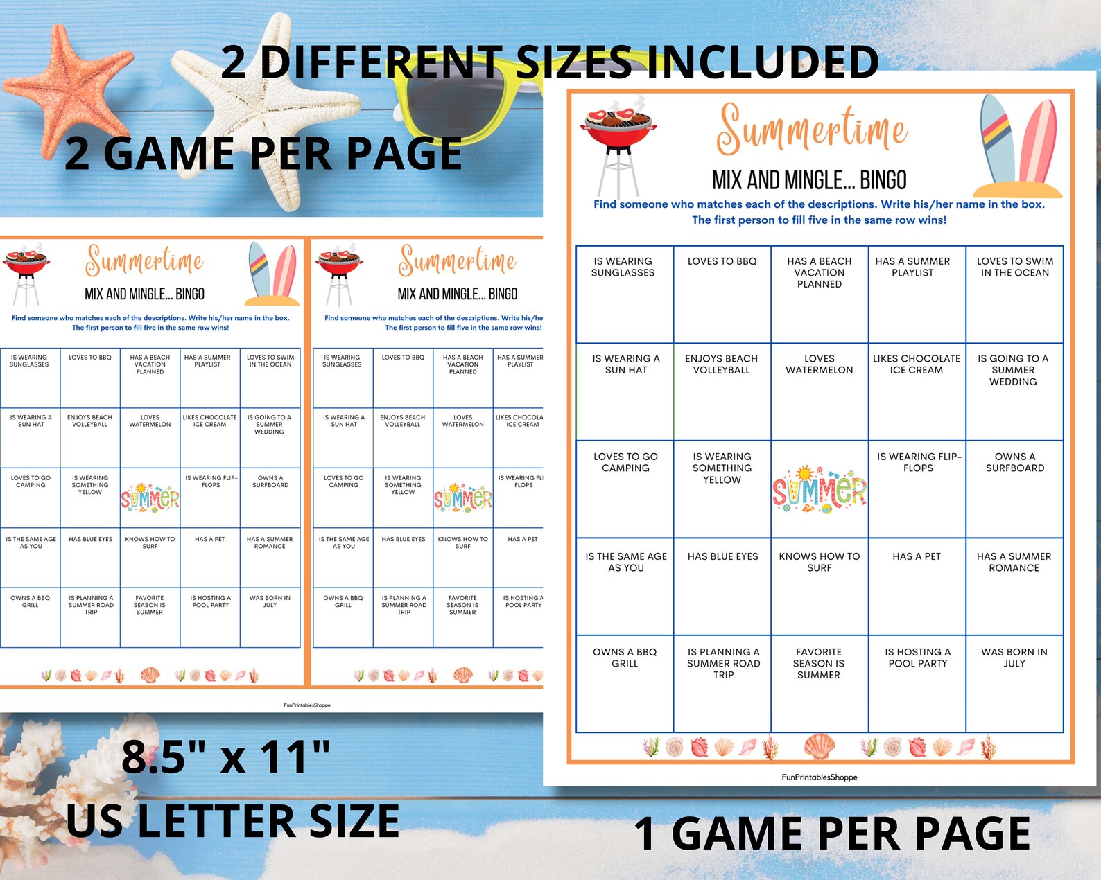 Summer Find Someone Who Bingo,summer Mix and Mingle Bingo,summer Bingo ...