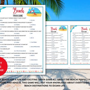 Beach Trivia Game,ocean Trivia,sea Trivia Game,summer Trivia,fun Beach ...